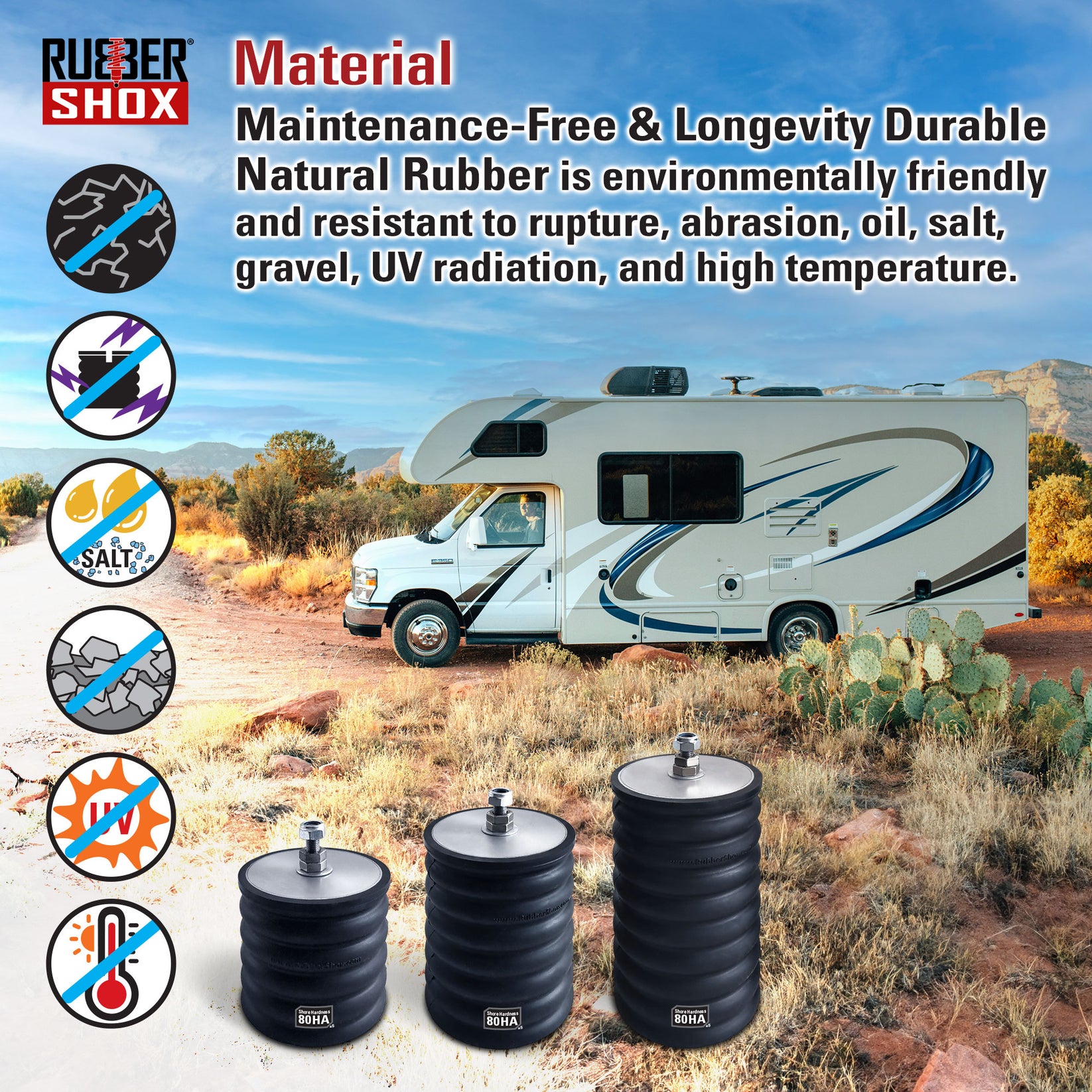 Universal Rubber Bump Stops - For Truck or Recreational Vehicle (RV ...